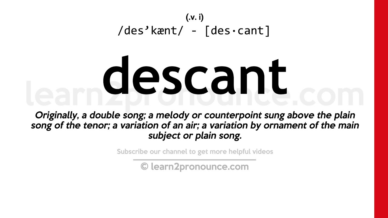 Pronunciation of Descant | Definition of Descant - YouTube