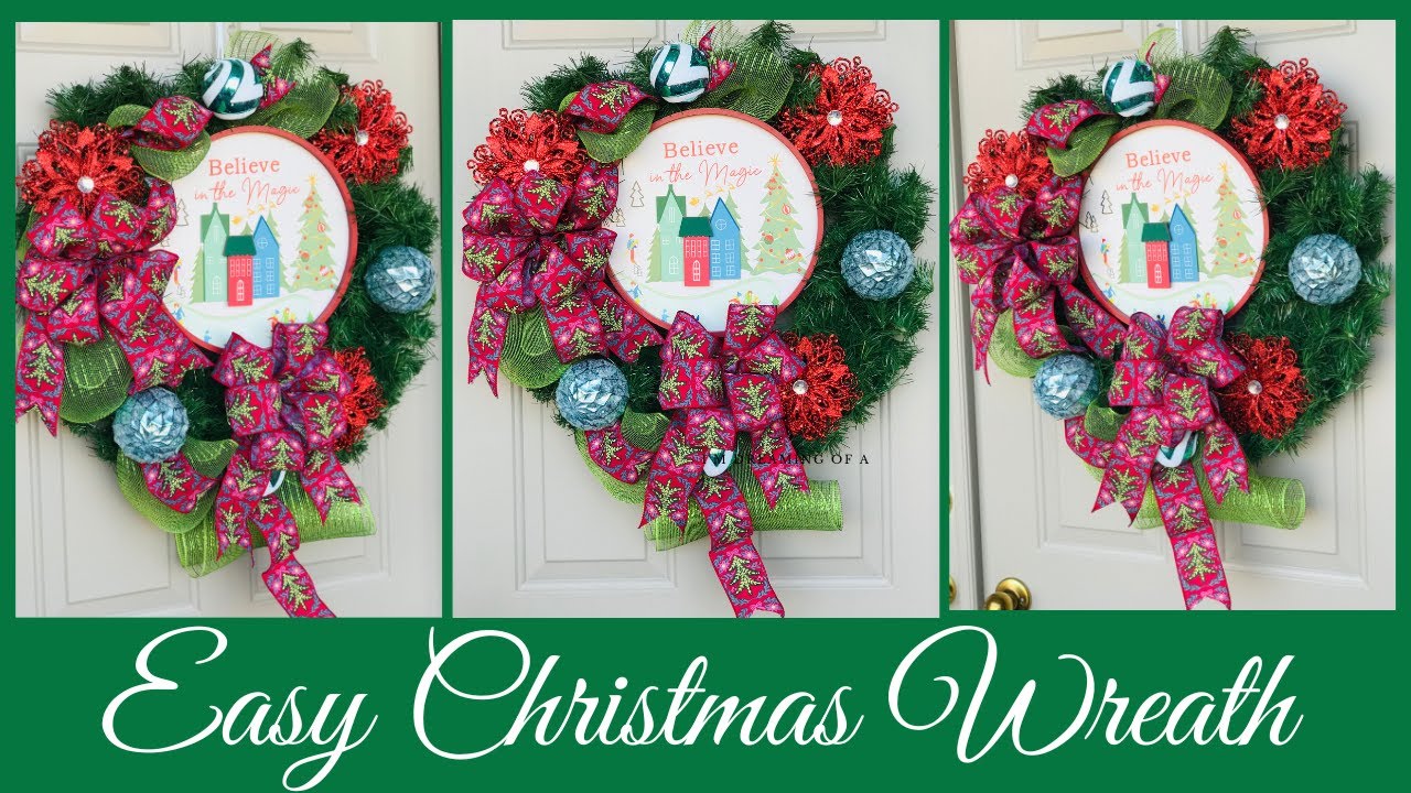 EASY AND INEXPENSIVE CHRISTMAS WINTER WREATH TUTORIAL STEP BY STEP ...