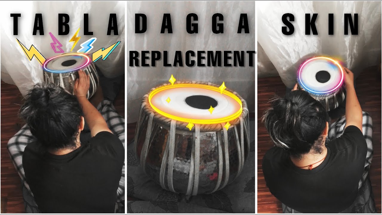 Tabla Dagga skin replacement || Timelapse - YouTube
