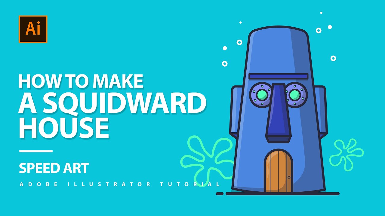 How To Make A Squidward House Flat Design | Adobe Illustrator CC - YouTube