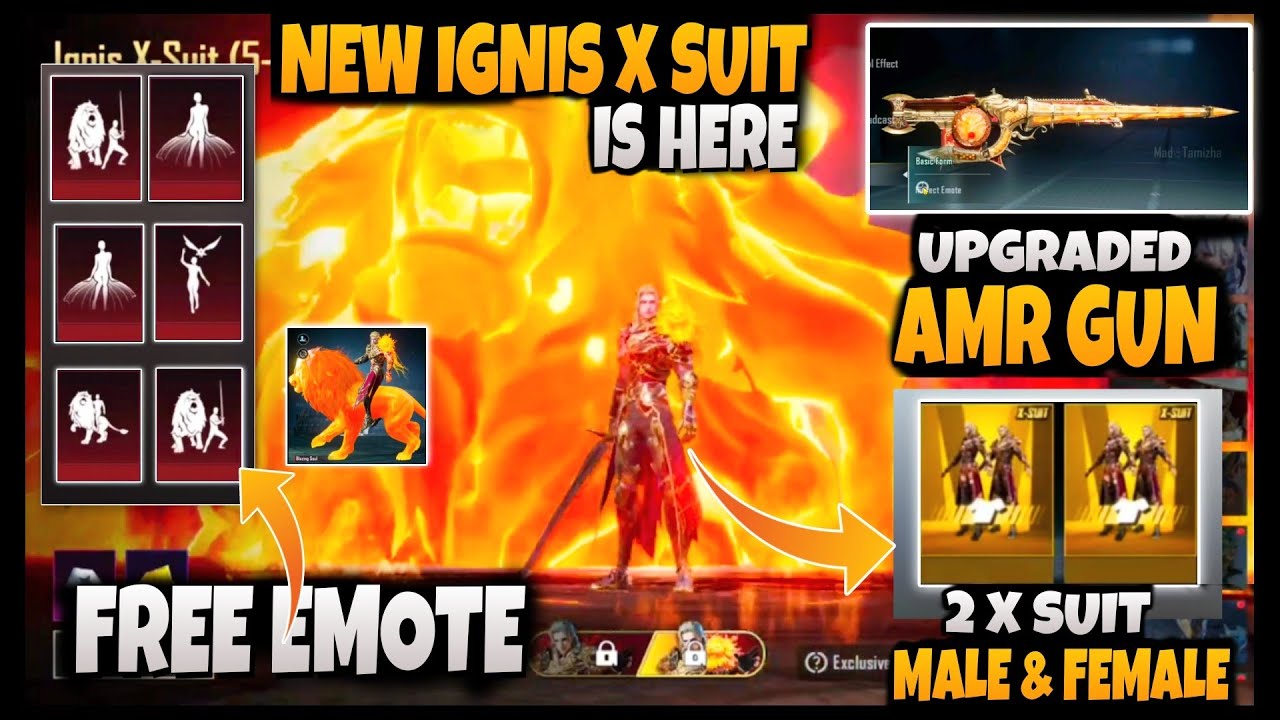 NEW IGNIS X SUIT IS HERE | FREE EMOTE'S | UPGRADED AMR GUN SAKIN ...