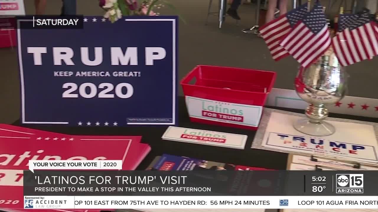 President Trump makes Arizona visit for "Latinos for Trump" event - YouTube