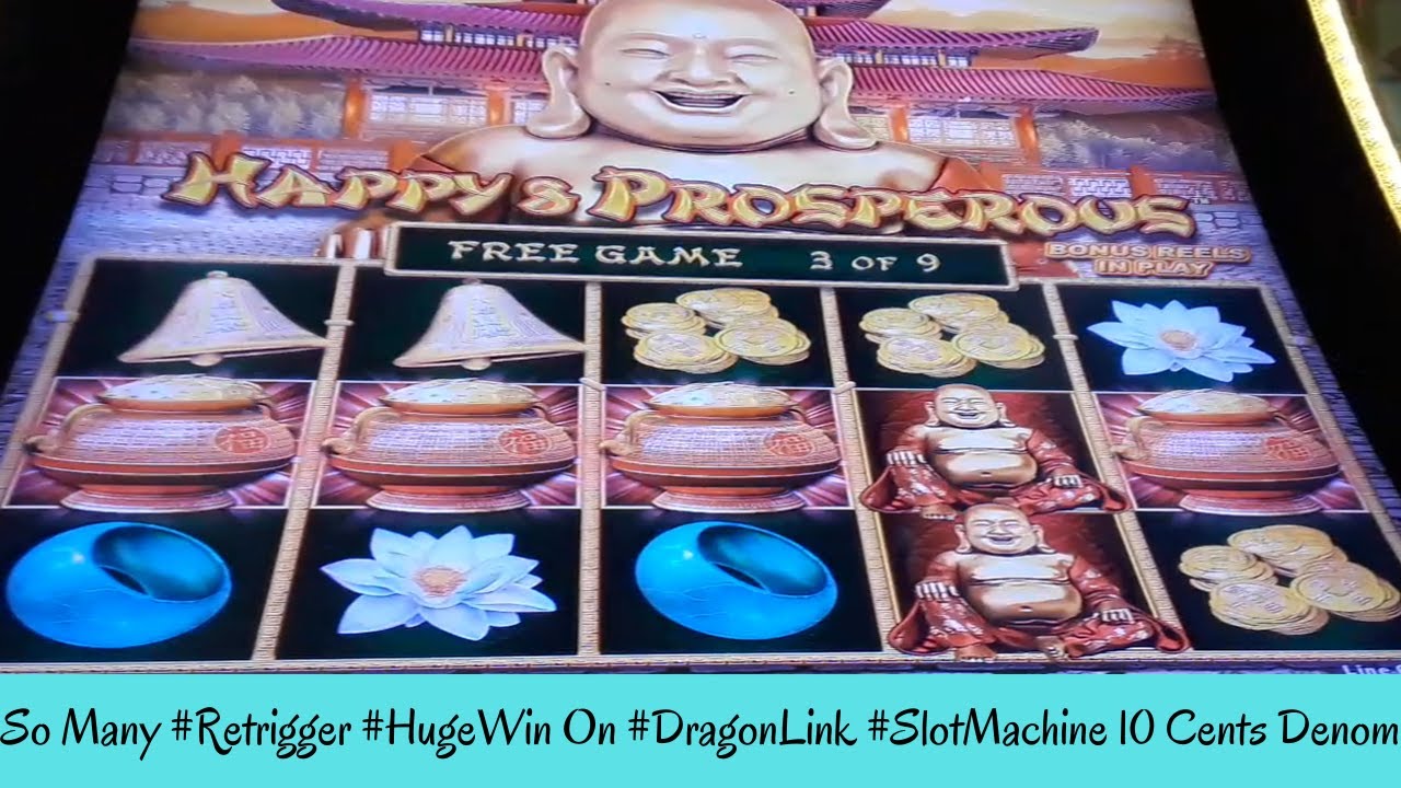 So Many Retrigger HUGE WIN On DRAGON LINK Slot Machine 10 Cents Denom ...