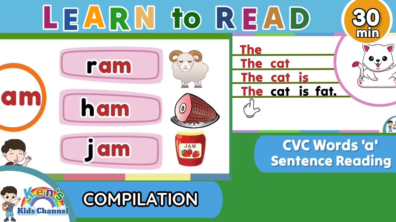 Learn to Read CVC Words "a" + Sentence Reading for Beginners with CVC ...