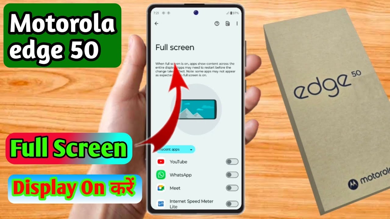 how to full screen display in moto edge 50 | moto edge 50 full screen ...
