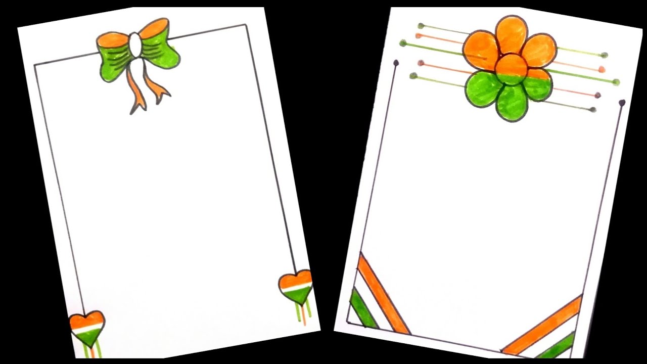 tricolor borders for school project handmade|tricolor borders on paper ...