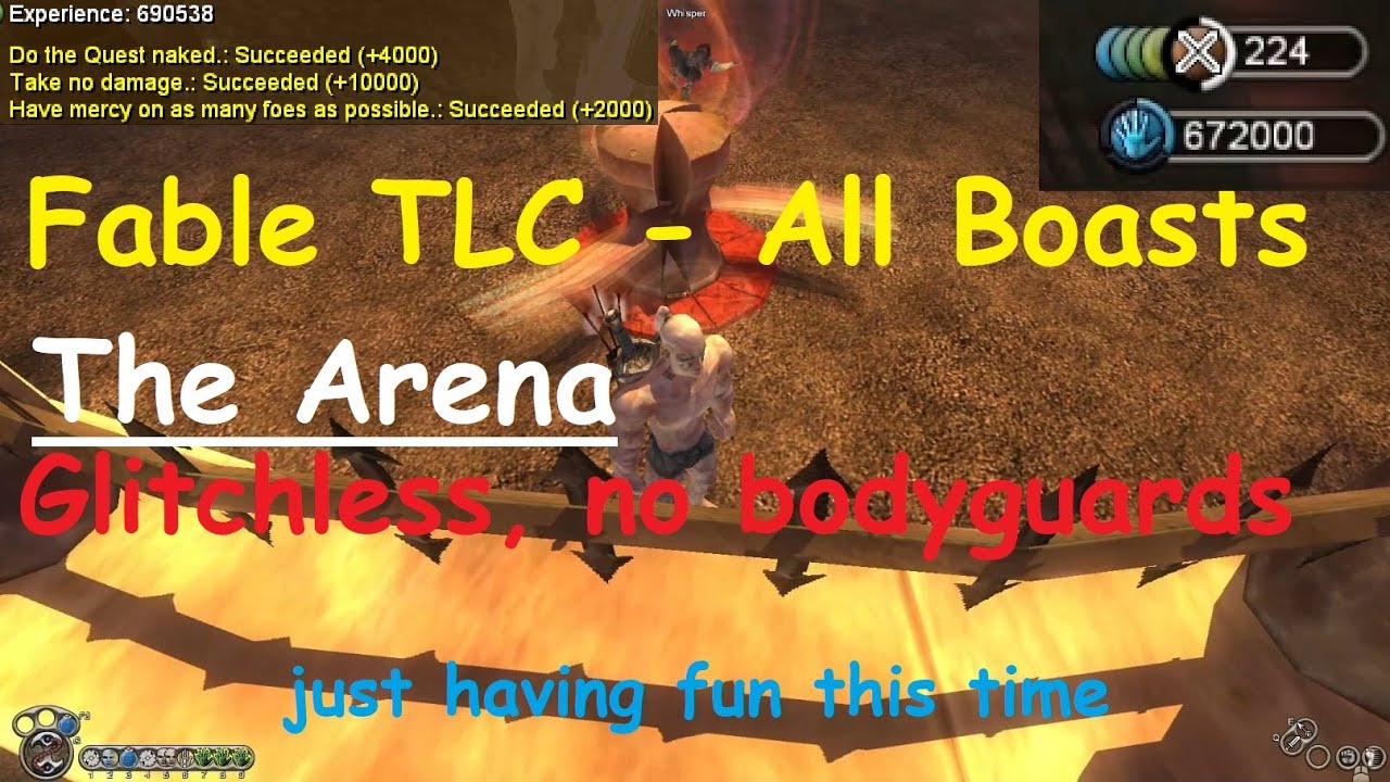 Fable TLC All Boasts - The Arena - Glitchless, no Bodyguards - YouTube