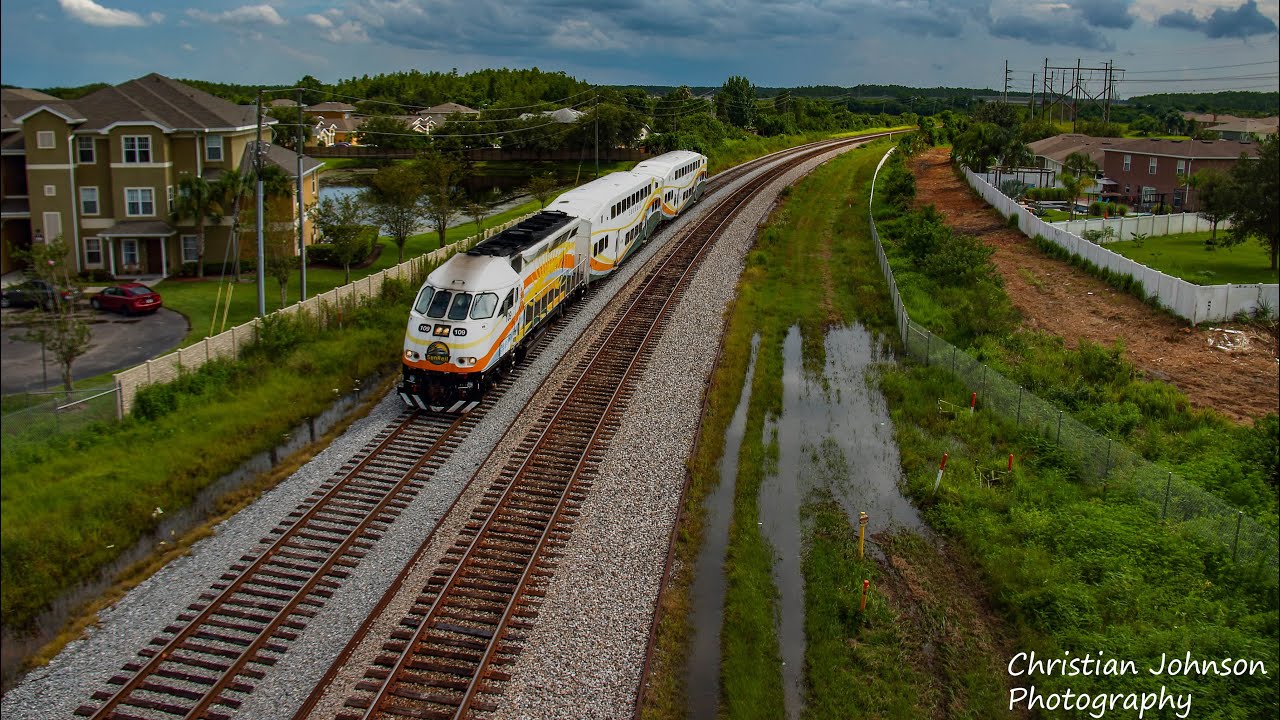 SunRail trains in Kissimmee. Start of Phase II non revenue service ...
