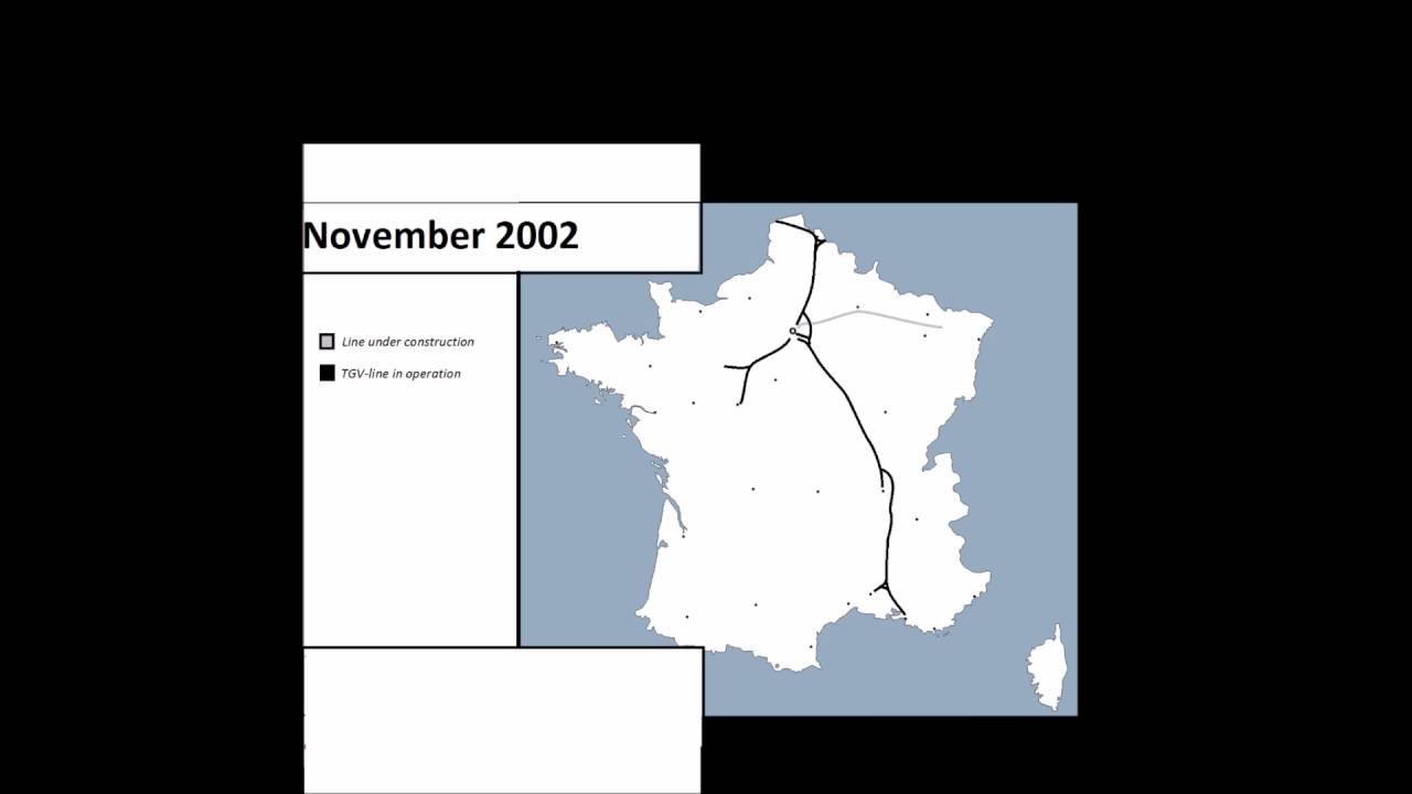 History of the TGV network, every month - YouTube