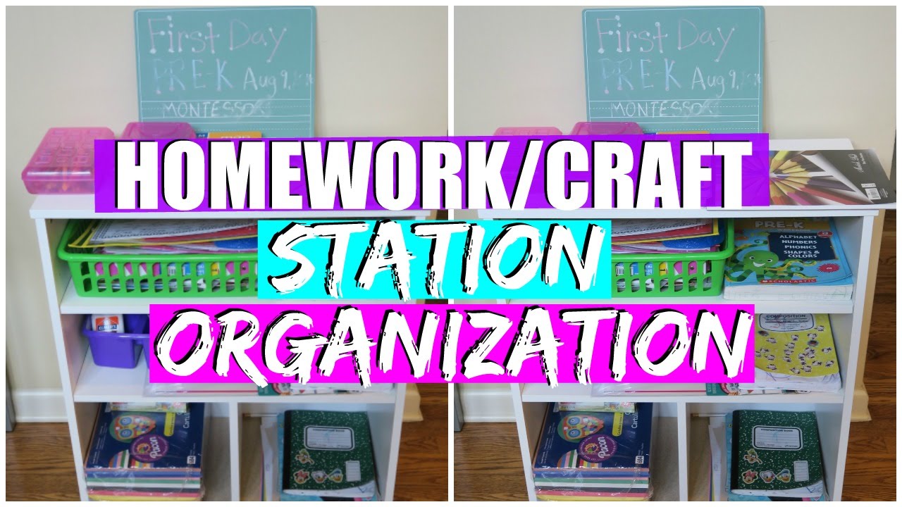 Homework & Craft Station Organization - YouTube