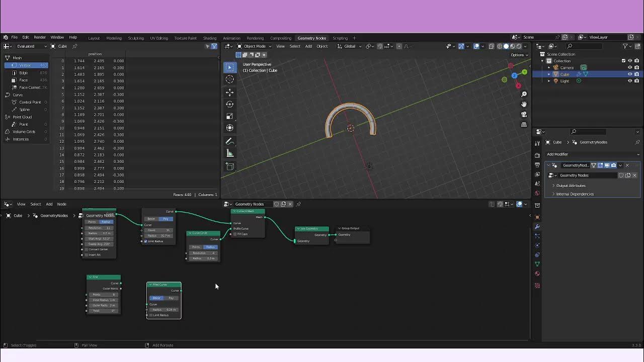 Fillet Curve Node -- Geometry Nodes -- Learning Blender - YouTube