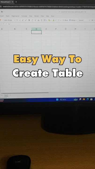 How To Create A Table in Excel (Easy Way) #shorts #exceltips #exceltricks #exceltutorial - YouTube