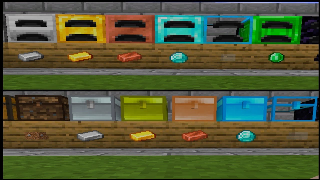 IRON FURNACE / IRON CHEST - minecraft bedrock (MCPE) - YouTube