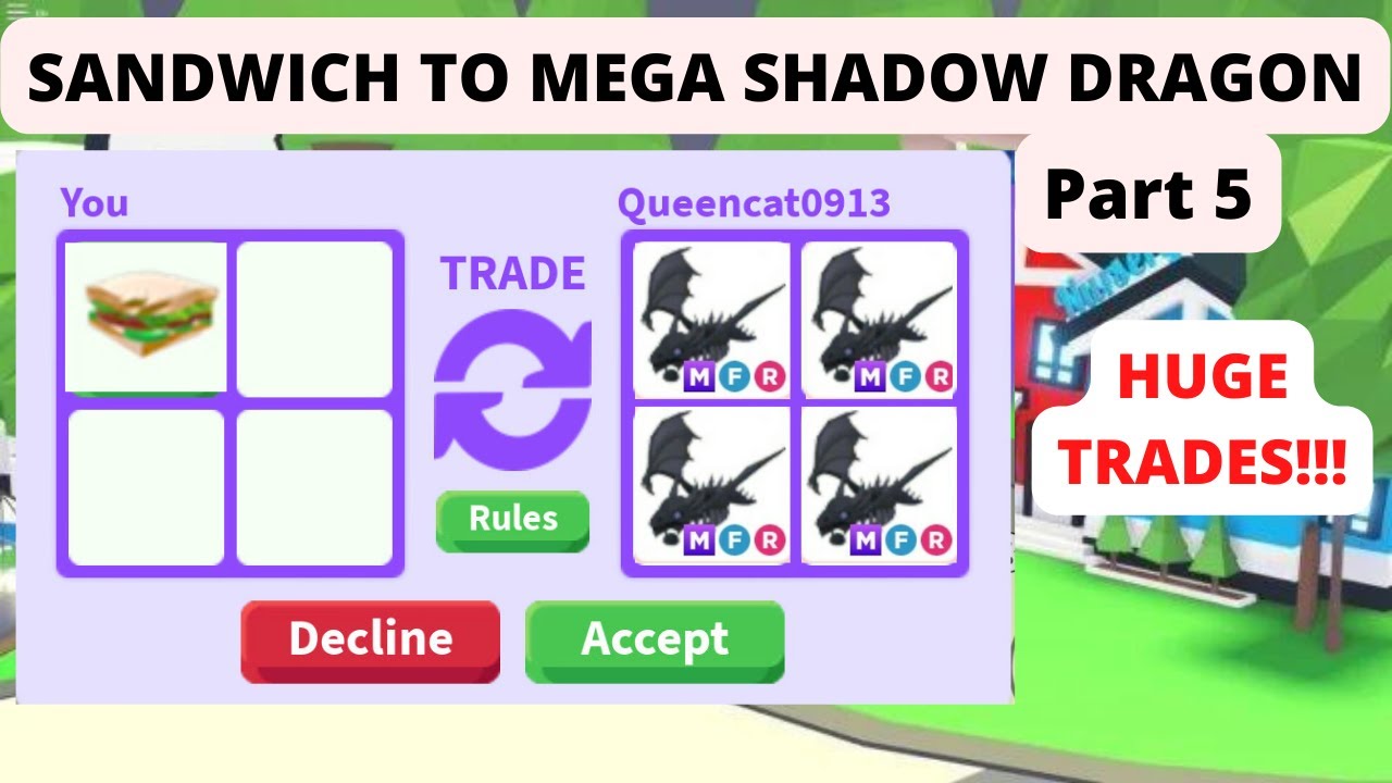 SANDWICH TO MEGA SHADOW DRAGON 🐉 PART 5! ADOPT ME - YouTube