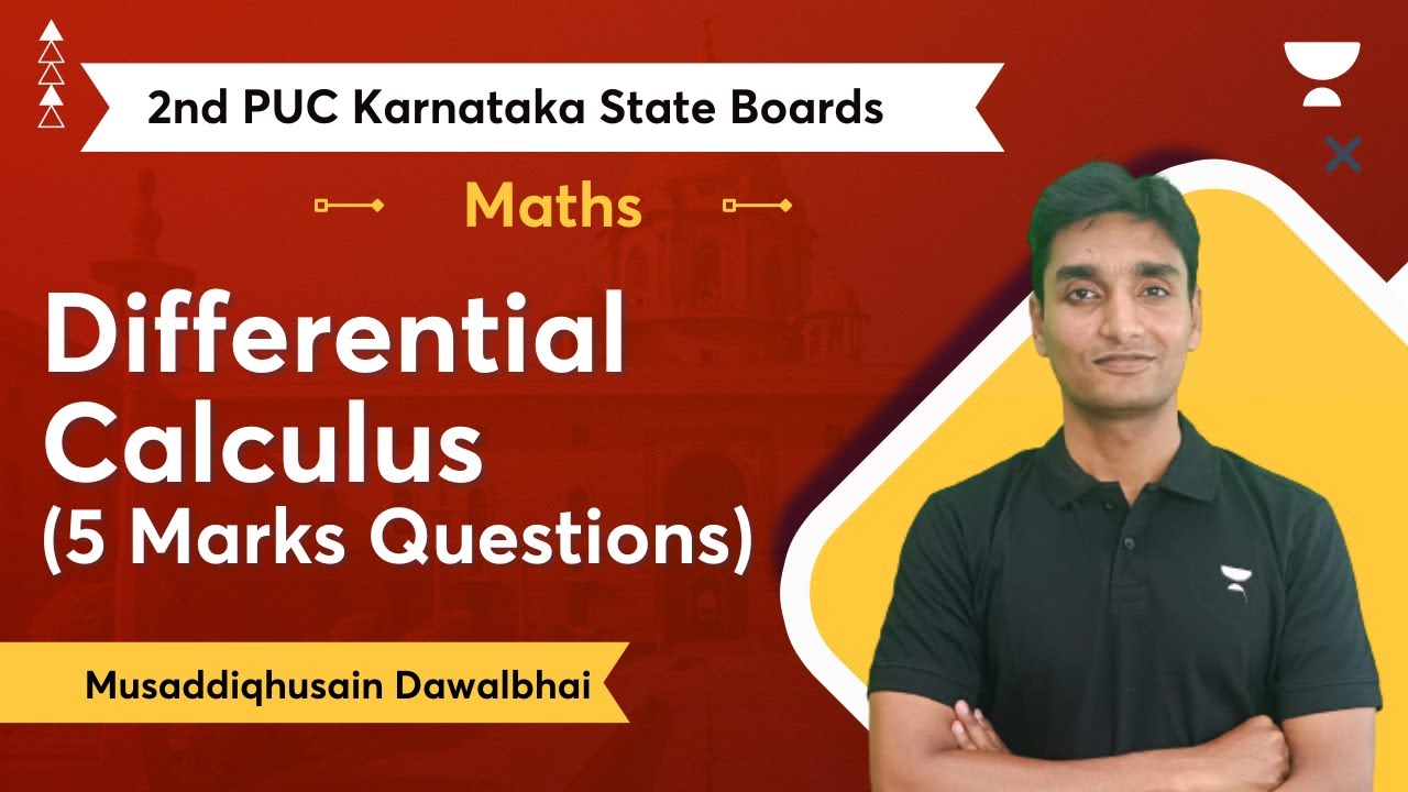 Differential Calculus (5 Marks Questions) | 2nd PUC | Maths ...