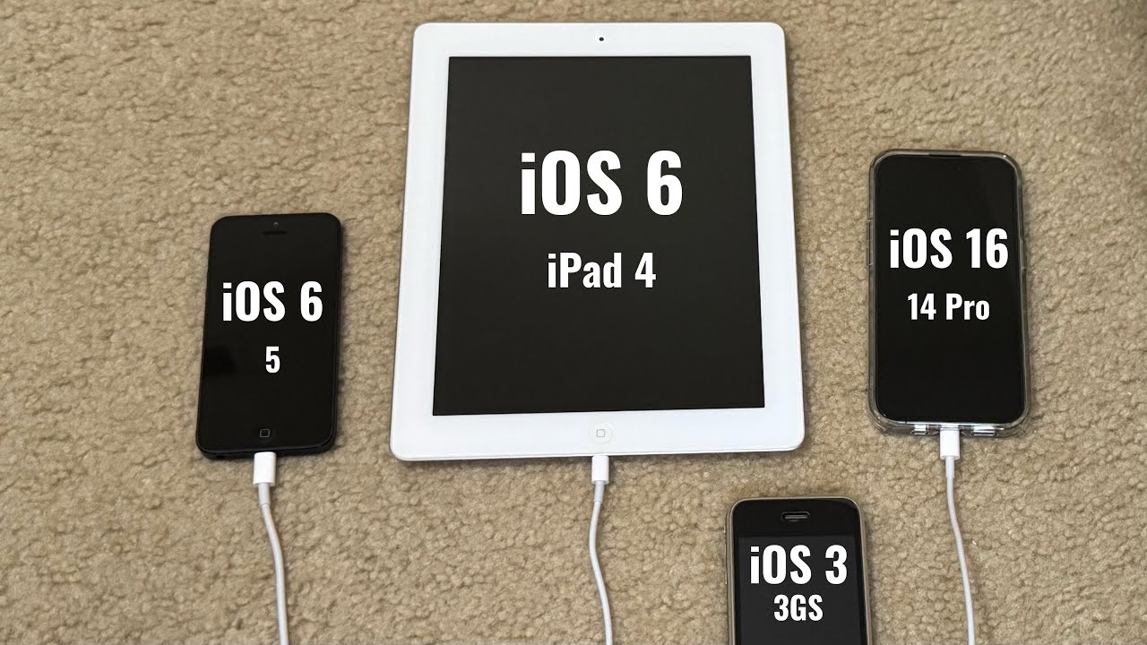 iOS 3 iPhone 3GS vs iOS 6 iPhone 5 vs iOS 6 iPad 4 vs iOS 16 iPhone 14 ...