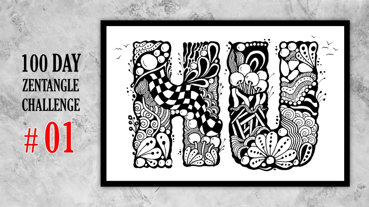 01 # 100 days of tangling | zentangle 100 day challenge | zentangle ...