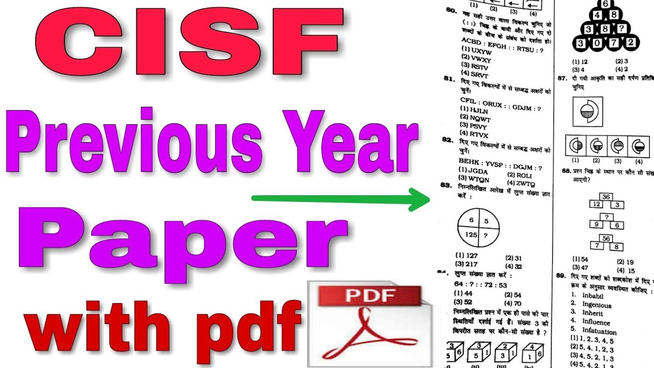 CISF TRADESMAN Exam Paper (with solution) - YouTube