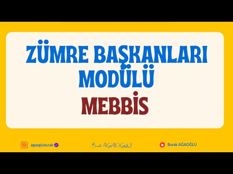 MEBBİS ZÜMRE BAŞKANLARI MODÜLÜ