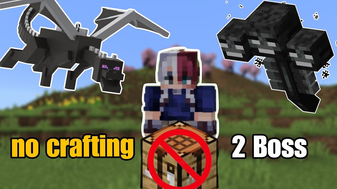 Can I defeat 2 Boss's without a crafting table || minecraft challenge ...