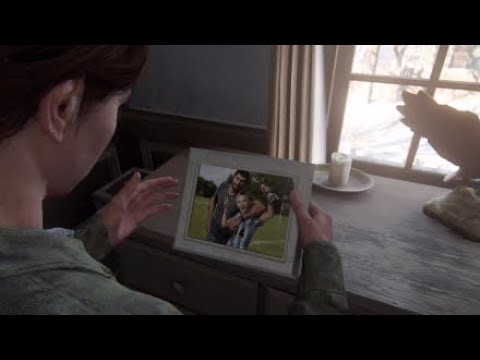 The last of us part 2 - Ellie looks at Joel and Sarah picture