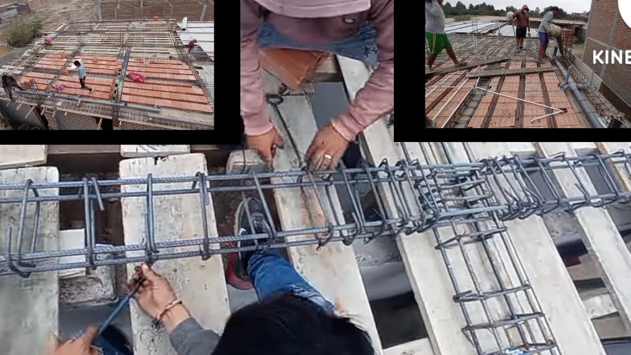 vigas chatas y entablado de techo..roof formwork..vigas planas ..travi ...
