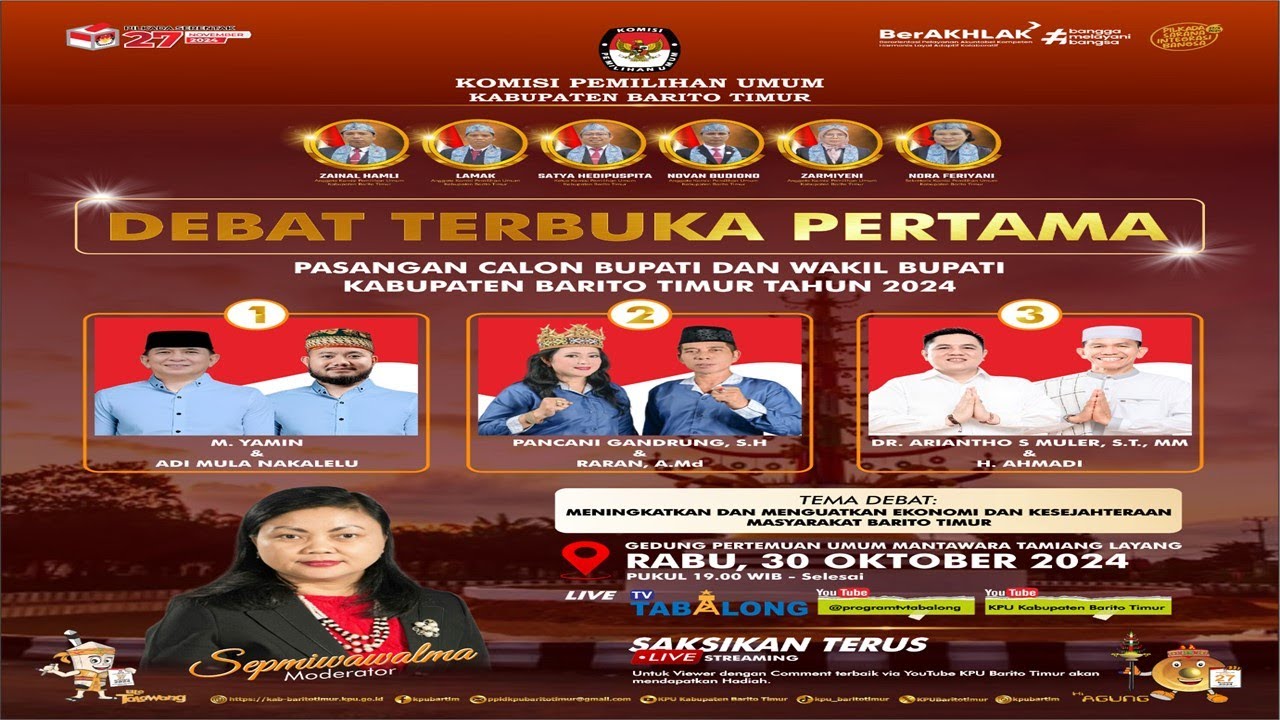 DEBAT TERBUKA PERTAMA | Pasangan Calon Bupati Dan Wakil Bupati Kab ...