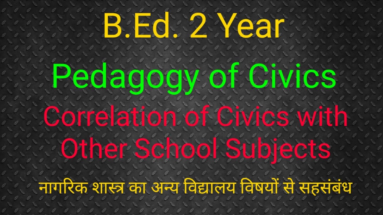 Correlation of Civics with other School Subjects - YouTube