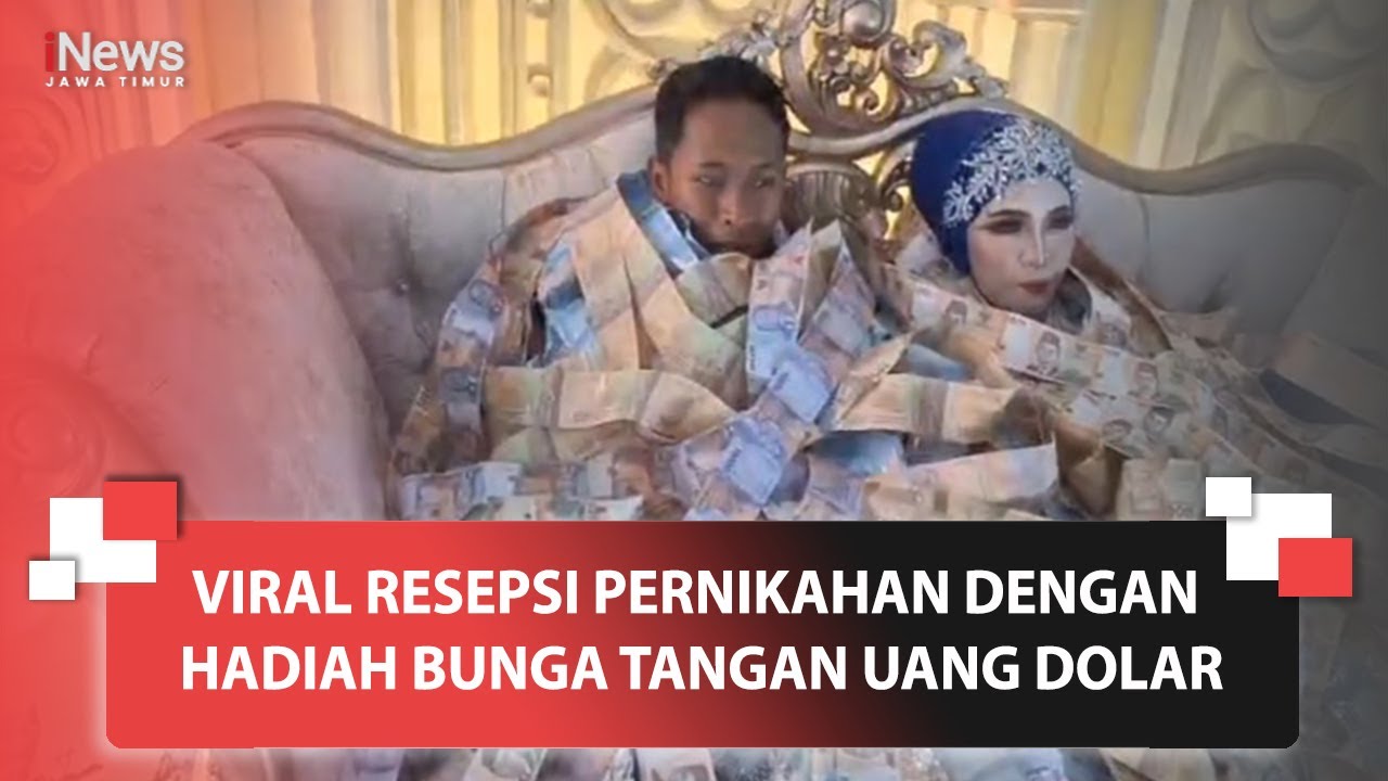 Viral Resepsi Pernikahan Dengan Hadiah Bunga Tangan Uang Dolar - YouTube