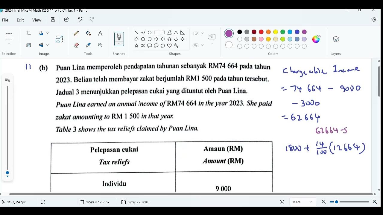 2024 Trial MRSM Math K2 S 11 b F5 C4 Tax - YouTube