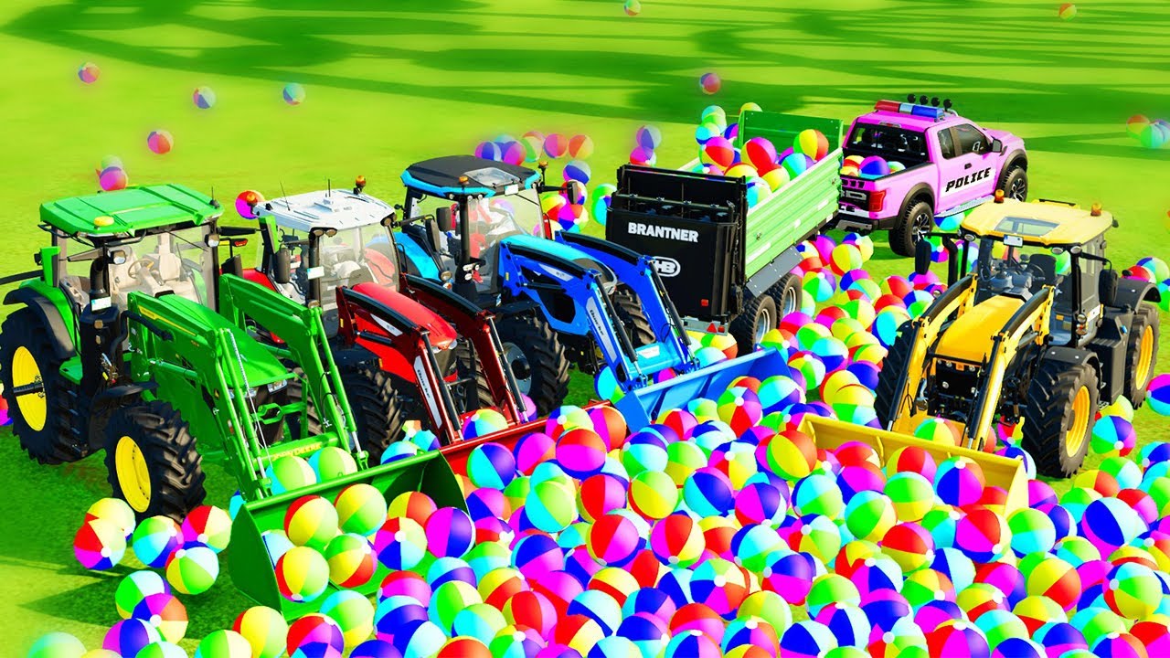 LOAD AND TRANSPORT MINI BALL COLORED WITH POLICE CAR RESCUE ...