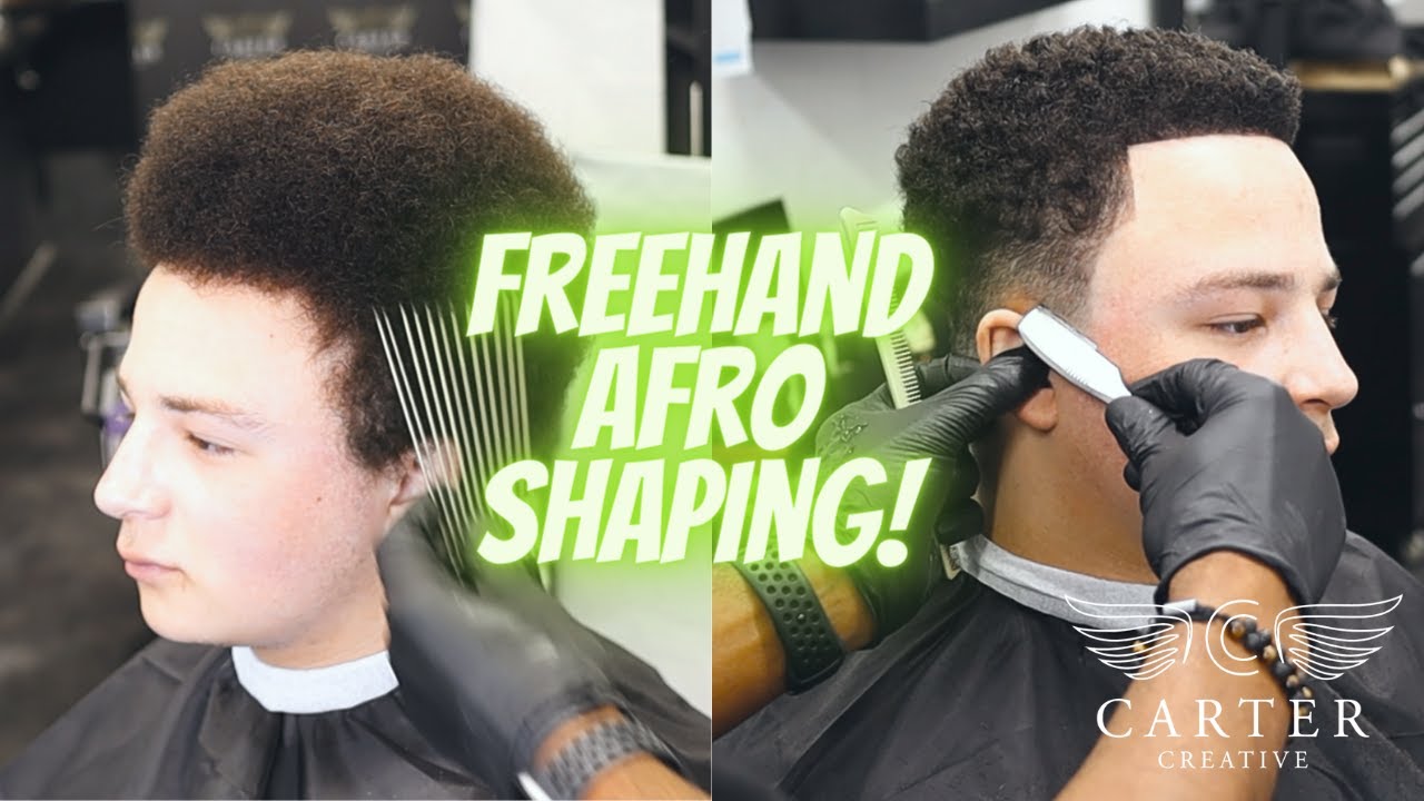 FREEHAND CLIPPER AFRO SHAPING - LOCKDOWN TRANSFORMATION! BARBER ...
