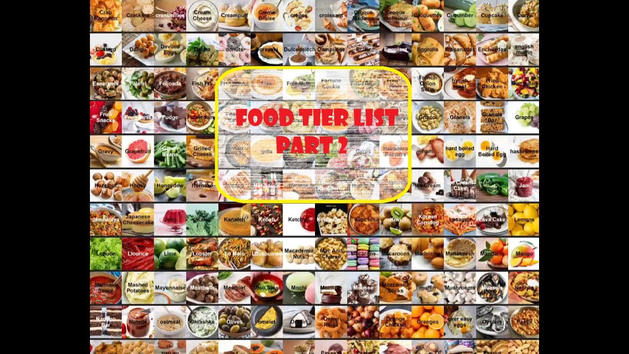 FOOD TIER LIST (PART 2) - YouTube
