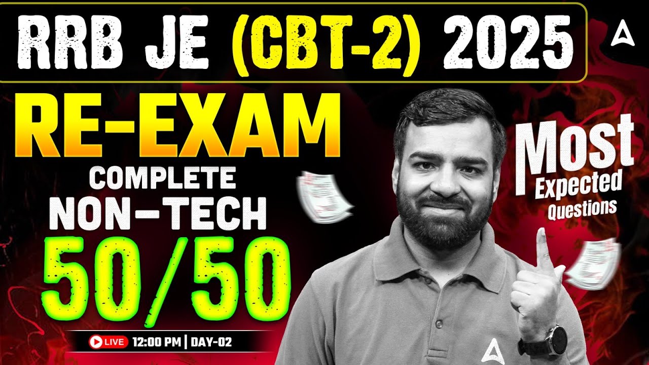 RRB JE CBT 2 Re Exam | RRB JE CBT 2 Complete Non Tech Revision | Day 2 | By Deepmani Sir - YouTube