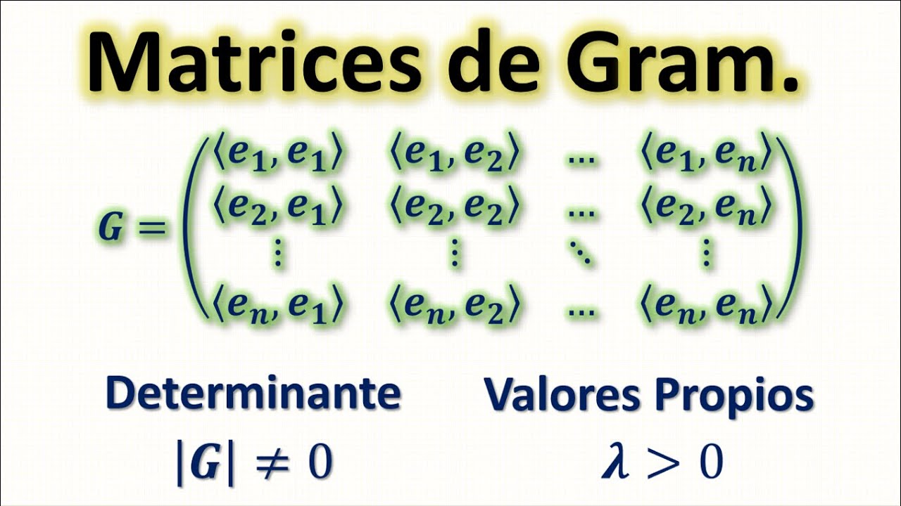 Matriz de Gram. (álgebra lineal) - YouTube
