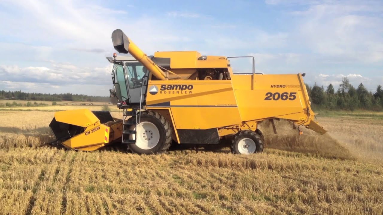 Harvesting with Sampo Rosenlew 2065HT - YouTube