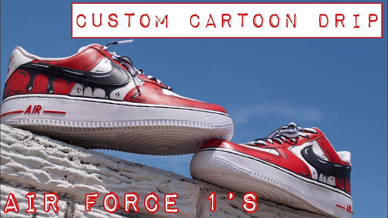 CUSTOM CARTOON DRIP AIR FORCE 1's - YouTube