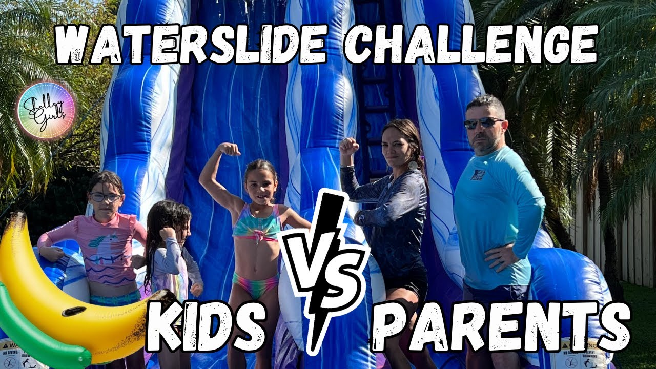 Water Slide CHALLENGE... Kids VS Parents *Intense* - YouTube