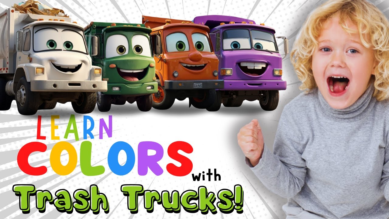 Learn Colors with Colorful Trash Trucks | Garbage Truck Color learning ...