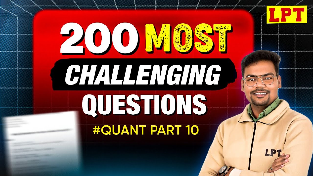 CAT 2025: 200 Most Important MCQs of Quant | Part 10 | Quant for CAT Exam - YouTube
