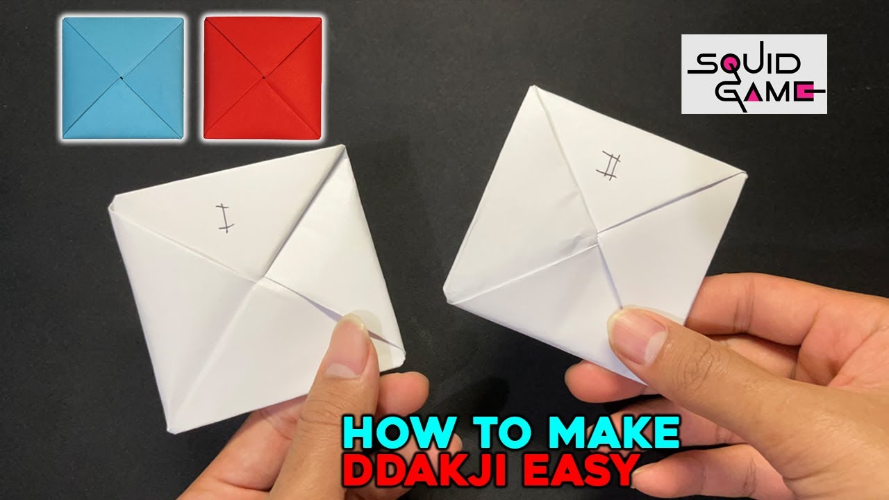 How to Make DDAKJI with A4 Paper (Easy Squid Game Challenge!) - YouTube