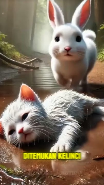Kelinci baik hati menyelamatkan kucing 🐰 #kelincilucu #kucingimut - YouTube