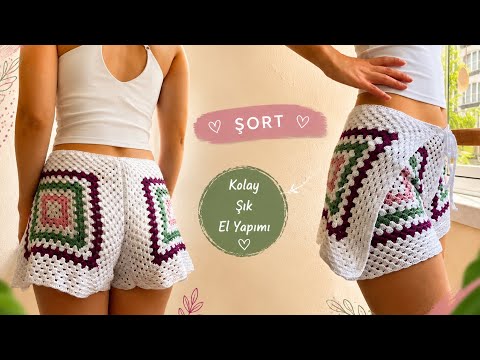 Viral Olan Plaj Şortunu 1 Günde Ördüm 🤍 Çok Tatlı Oldu ✨ #viral #crochet #summer 