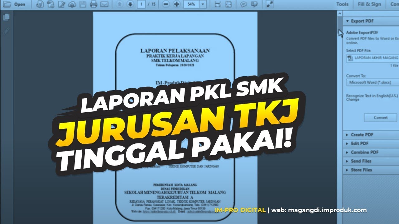 Contoh Laporan PKL Prakerin Magang SMK Jurusan Teknik Komputer Jaringan ...