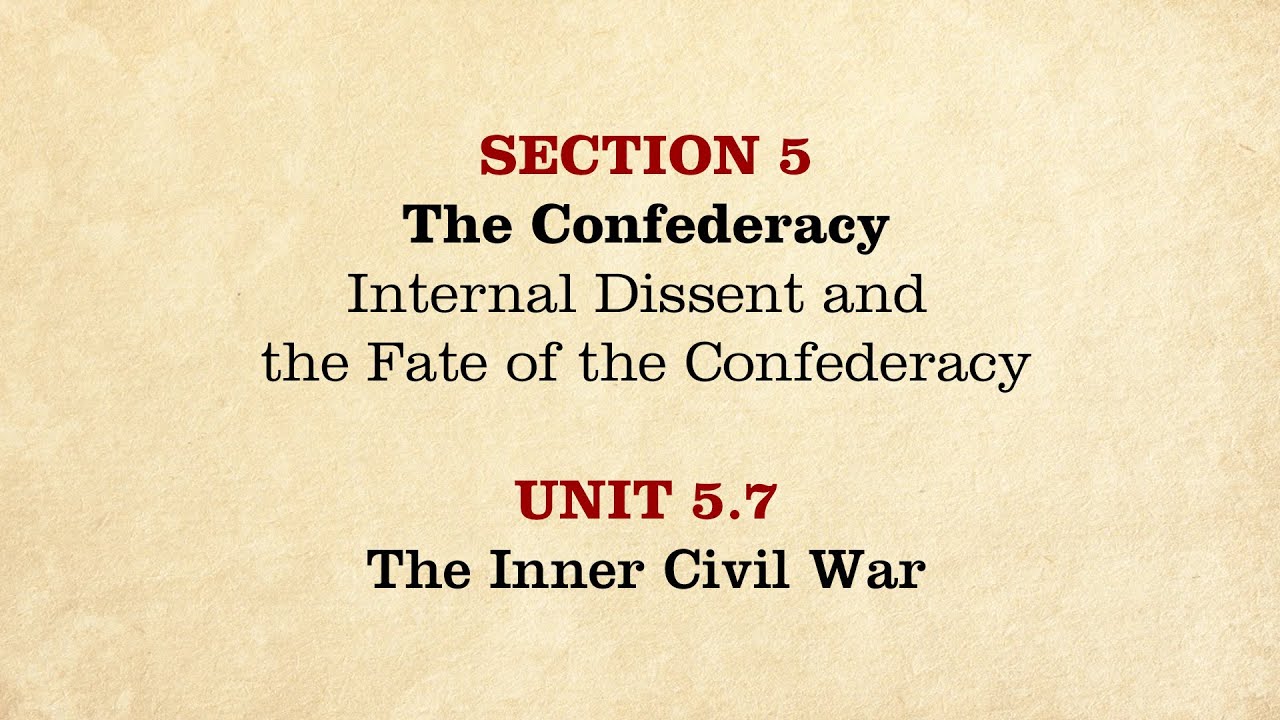 MOOC | The Inner Civil War | The Civil War and Reconstruction, 1861 ...