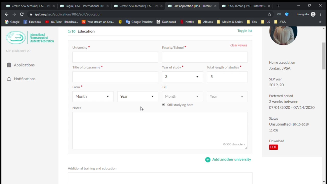 SEP Application Form Tutorial Video JPSA - YouTube