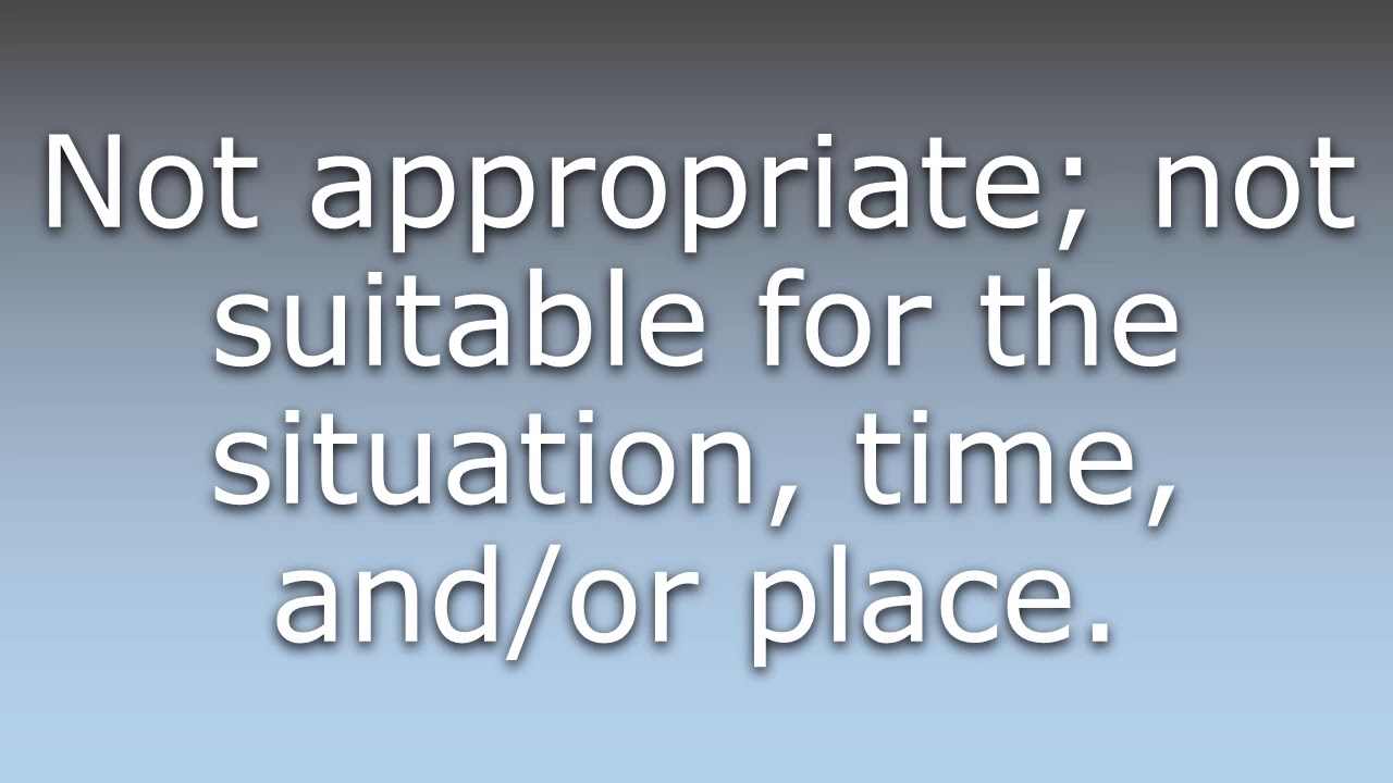 What Does Inappropriate Mean YouTube