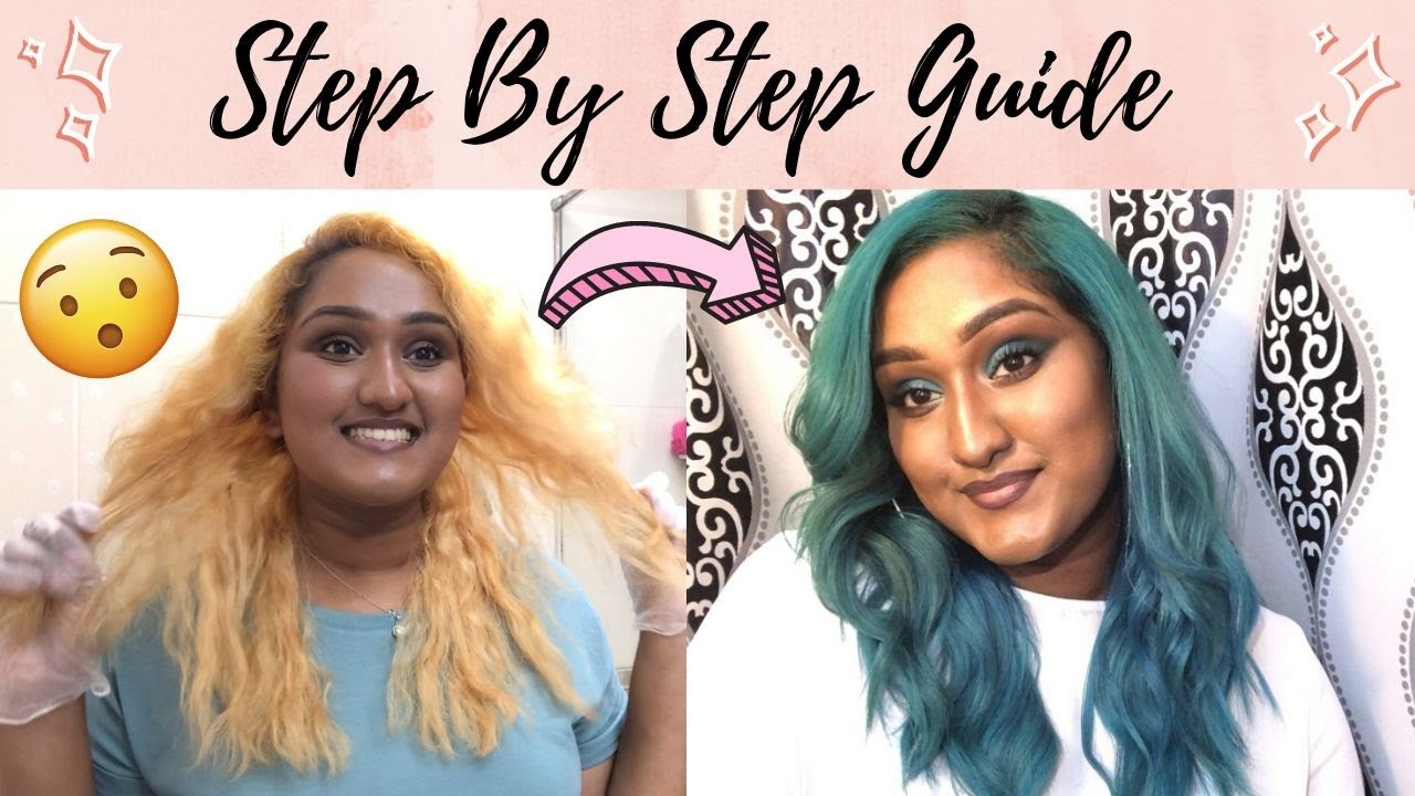How to Bleach & Dye your Hair at Home! (Blue/Green Ombré) - YouTube