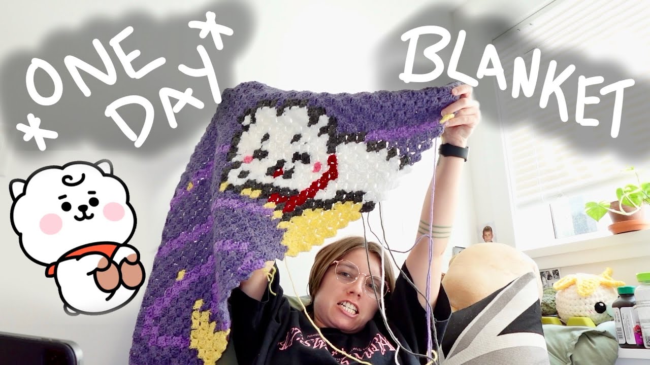 RJ on the Moon C2C crochet Blanket in ONE DAY… BT21 for Jin 💕 Crochet ...
