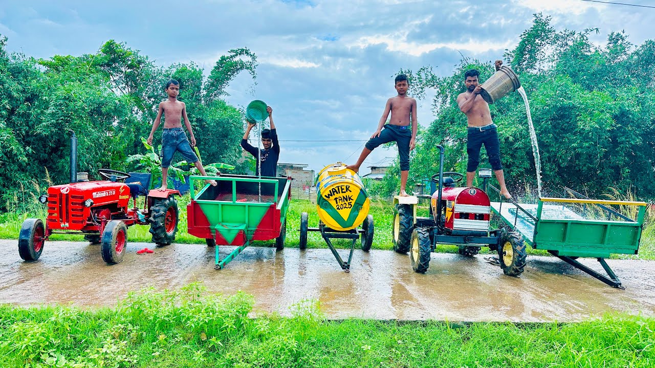 Washing My Mini Mahindra Tractor and Mini Eicher Tractor | Trolley ...